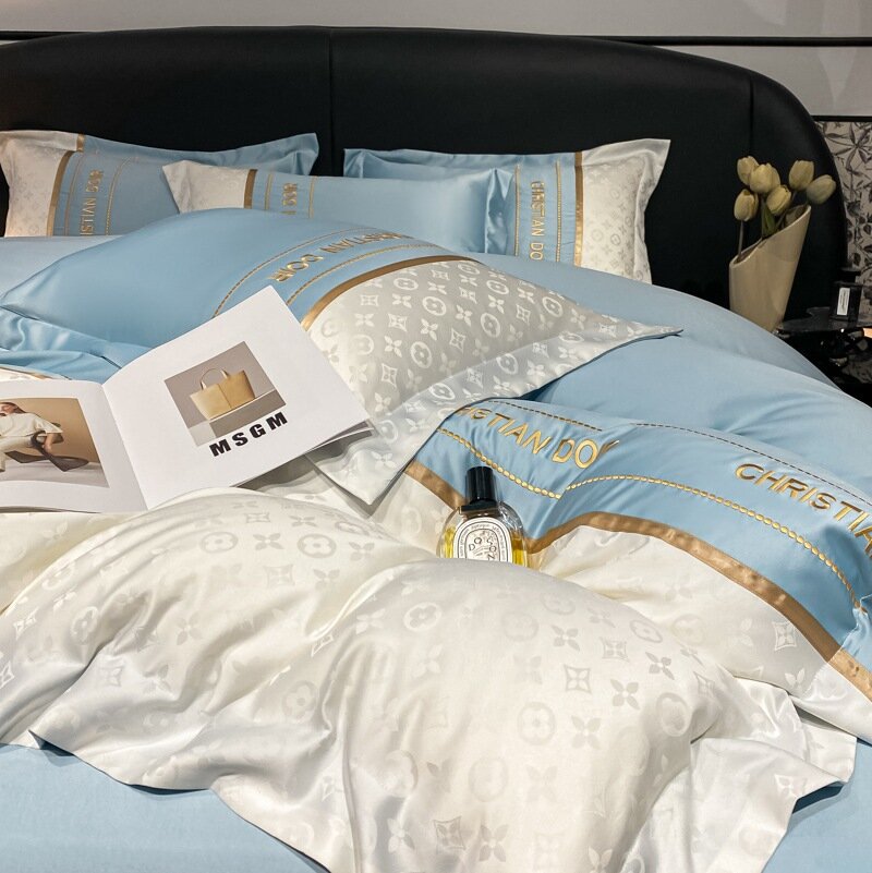 Комплект постельного белья Butterfly Feng Shui Луи-уотер блю, 100% шелк