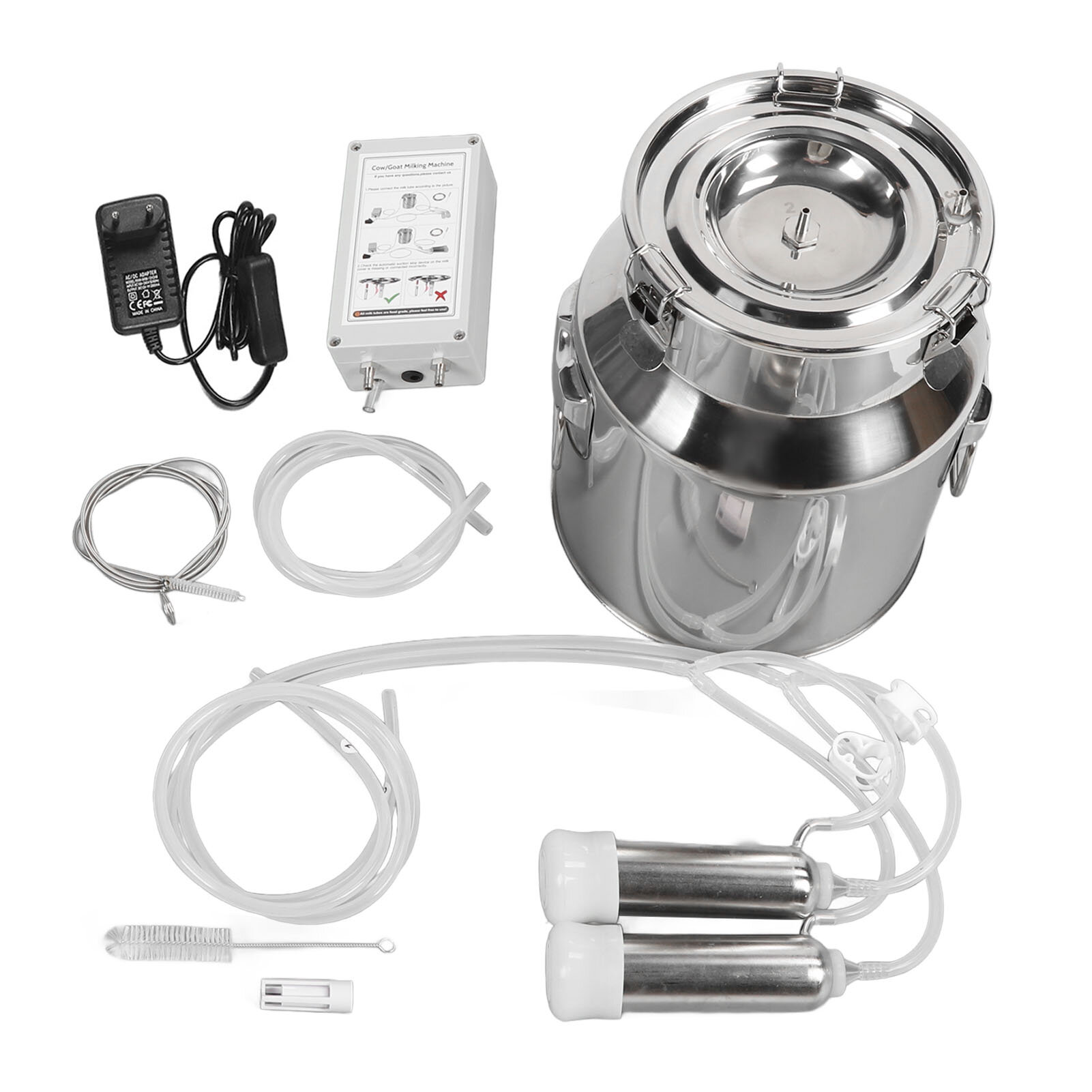 14L Электрический доильный аппарат для коров, подключаемый пульсирующий вакуумный насос, нержавеющая сталь, доильный аппарат для коров для пастбища