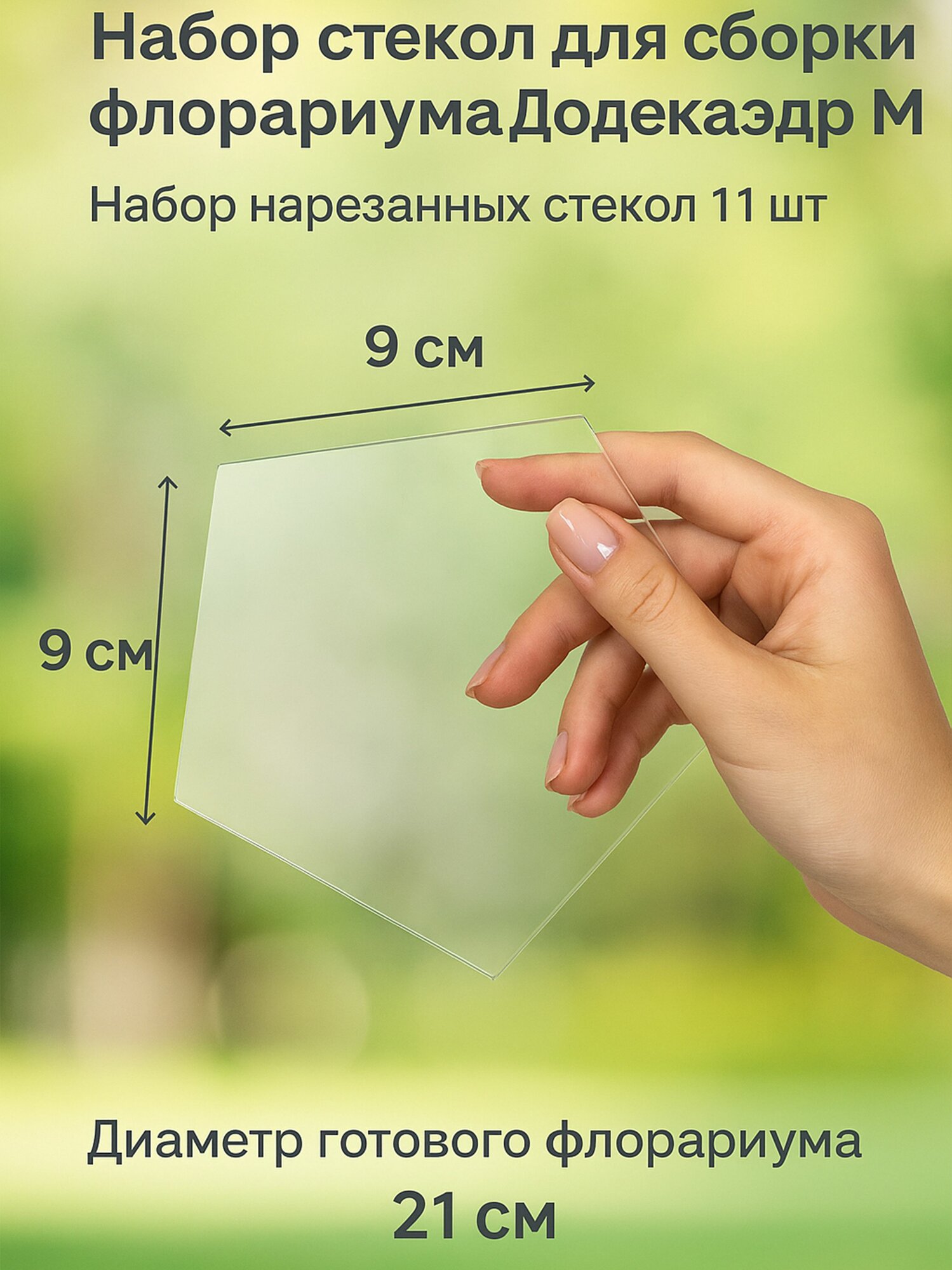 Набор стекол для флорариума Додекаэдр (шар, мячик) M. Стеклянная ваза (кашпо). Стильный, настольный аксессуар. Собери сам красивый подарок.