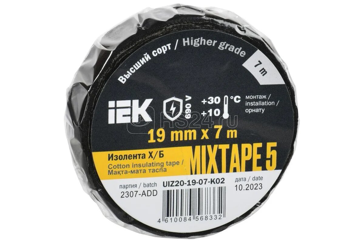 IEK MIXTAPE изолента 5Х/Б 19 мм x 7 м UIZ20-19-07-K02 электроизоляционная лента