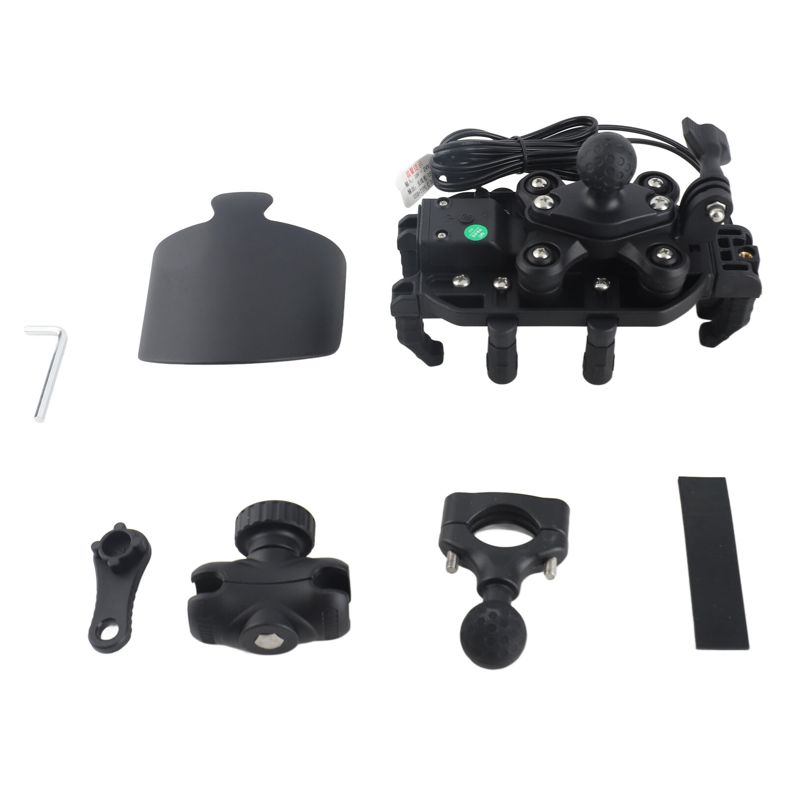 Держатель телефона с беспроводной зарядкой 15Вт для крепления на руль