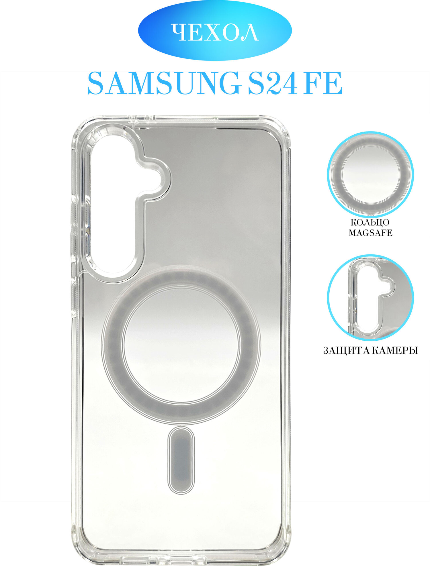 Прозрачный чехол на Samsung S24 FE с Magsafe