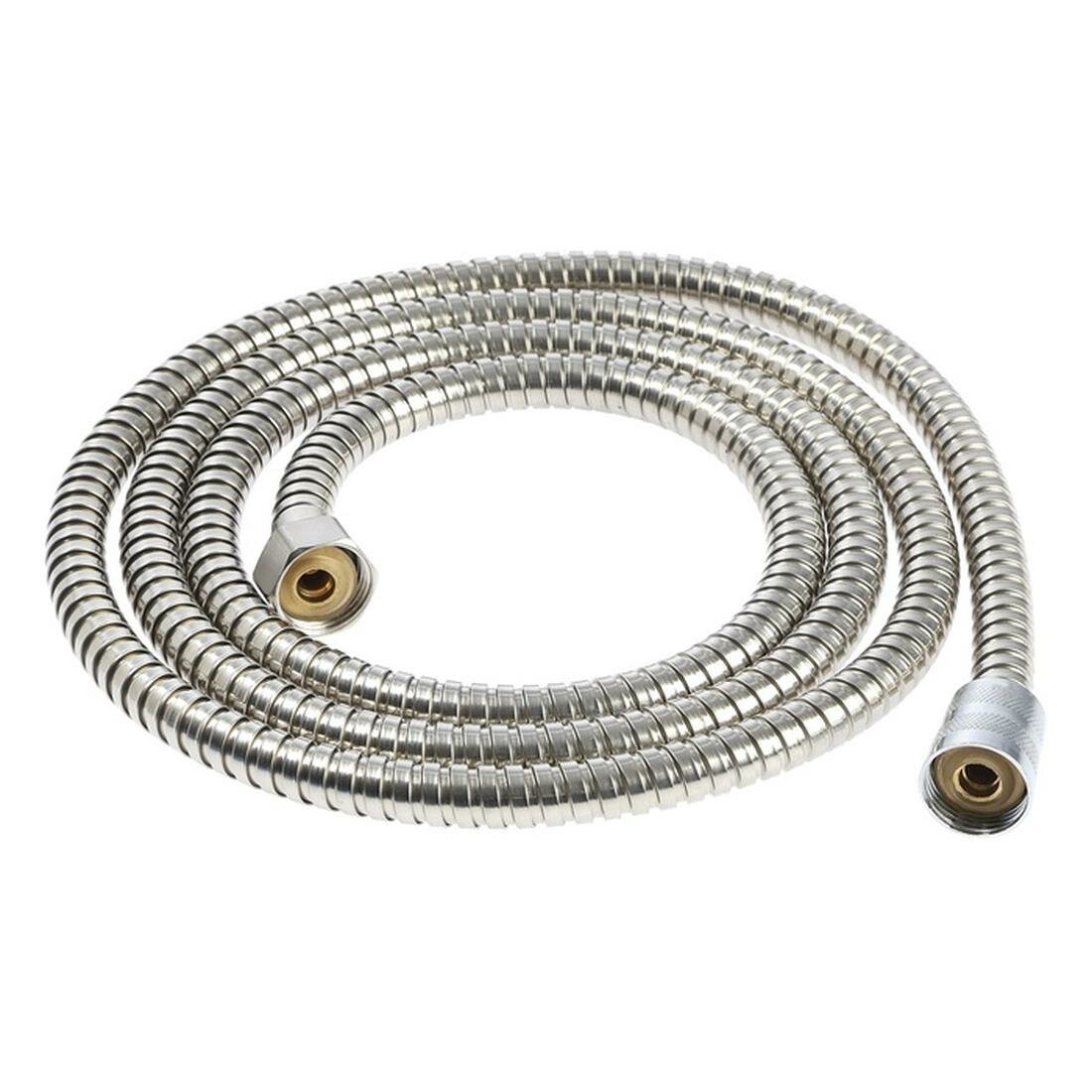 Душевой шланг ZEIN Z28PS, 200 см, цинковые гайки 1/2", латунная втулка, нержавеющая сталь, Имп/Имп