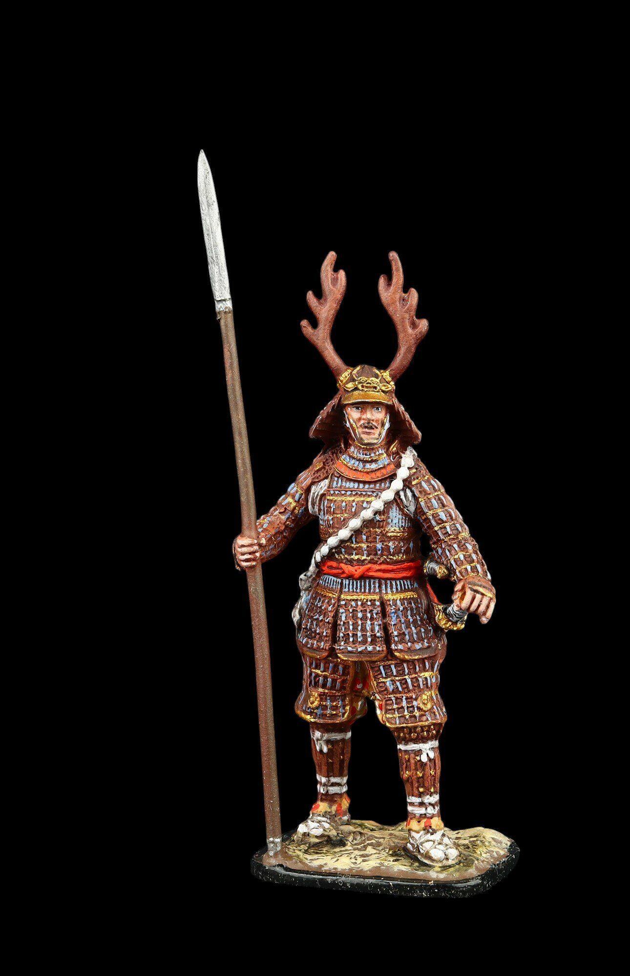 Оловянный солдатик SDS: Самурай с копьём яри, 1600 г