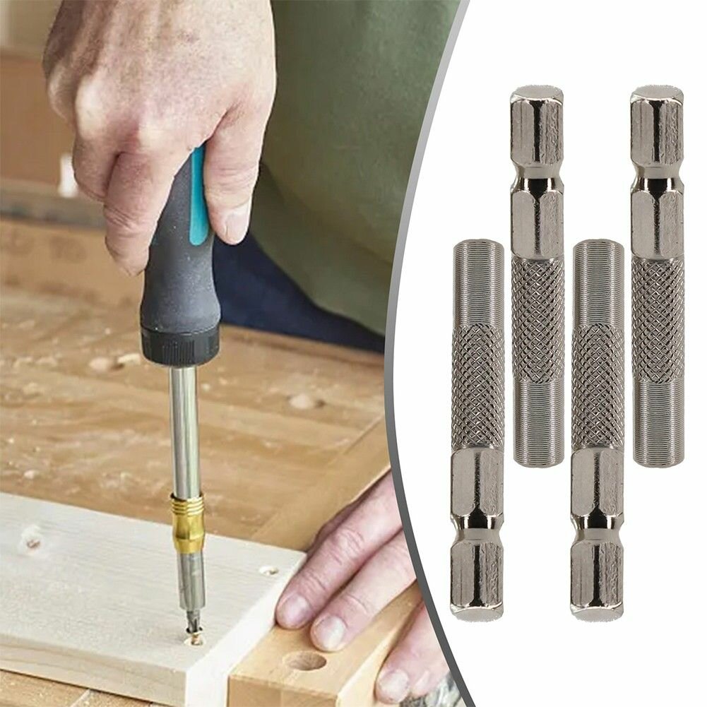 4 шт. переходник-адаптер с магнитным держателем с шестигранным хвостовиком 6,35 мм (1/4 дюйма) для электрической отвёртки