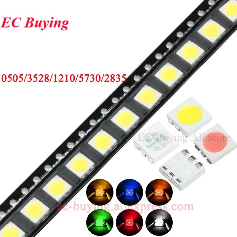 SMD светодиоды RGB набор 100шт EC Buying 5050 Yellow