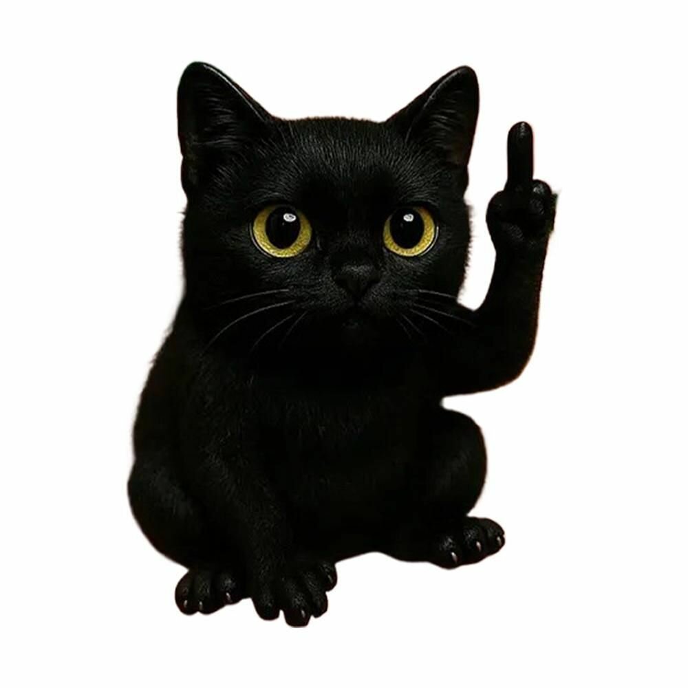 Смешная мини-статуэтка животного с жестом "средний палец" из смолы, фигурка кота для декора дома, сада или офиса, оригинальный подарок