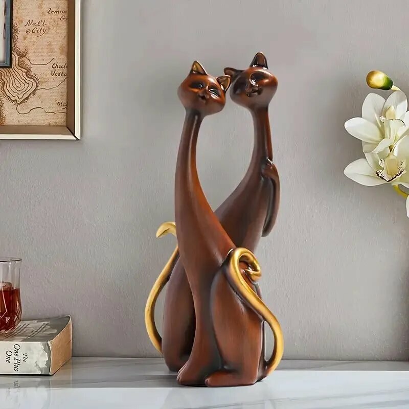 Статуэтка Emilion "Две кошки", смола, ручная работа, 24,5 см