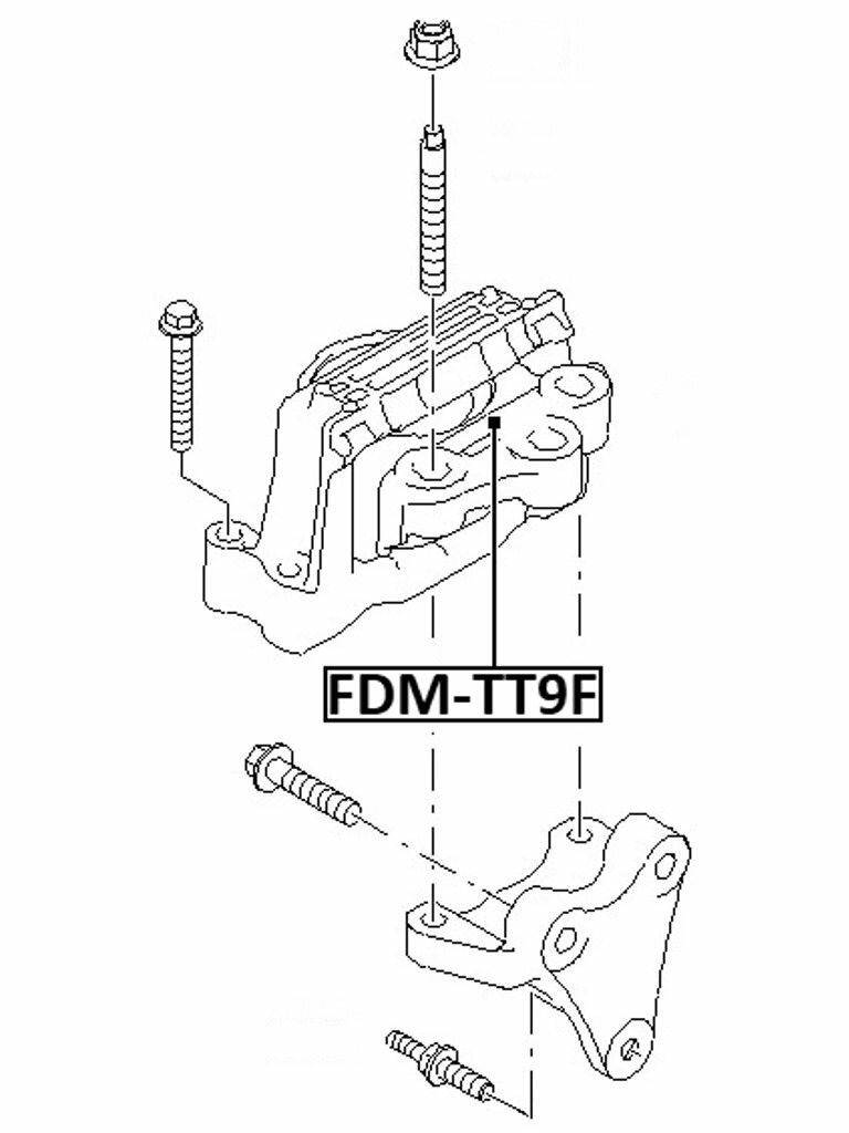 Подушка двигателя передняя (гидравлика) FORD FDM-TT9F FEBEST.