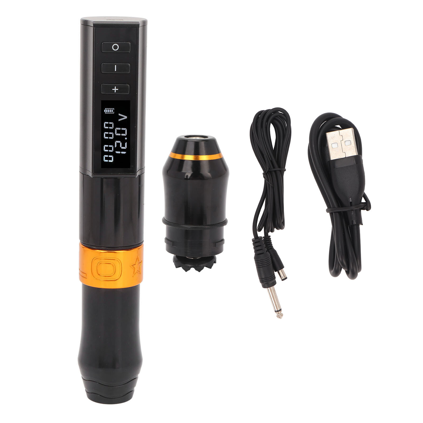 2 в 1 DC Tattoo ручка беспроводная светодиодная светодиодная напряжение регулируемое шейдер -шейдер мощный вращающийся тату