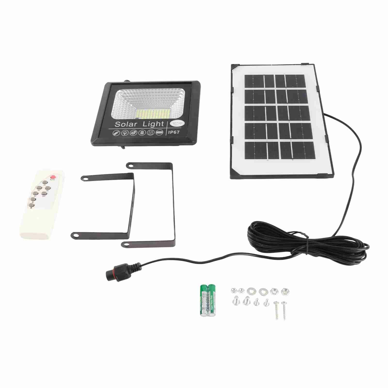 30 Вт 100 светодиодный солнечный уличный фонарь с дистанционным управлением, прожектор с управлением светом, супер яркий, водонепроницаемый для наружного сада