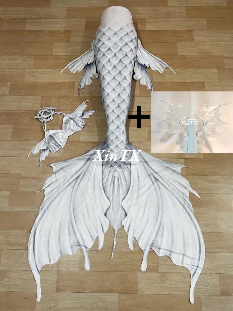 Хвост русалки XinTX для взрослых, полиэстер, спандекс XL, Set and ears