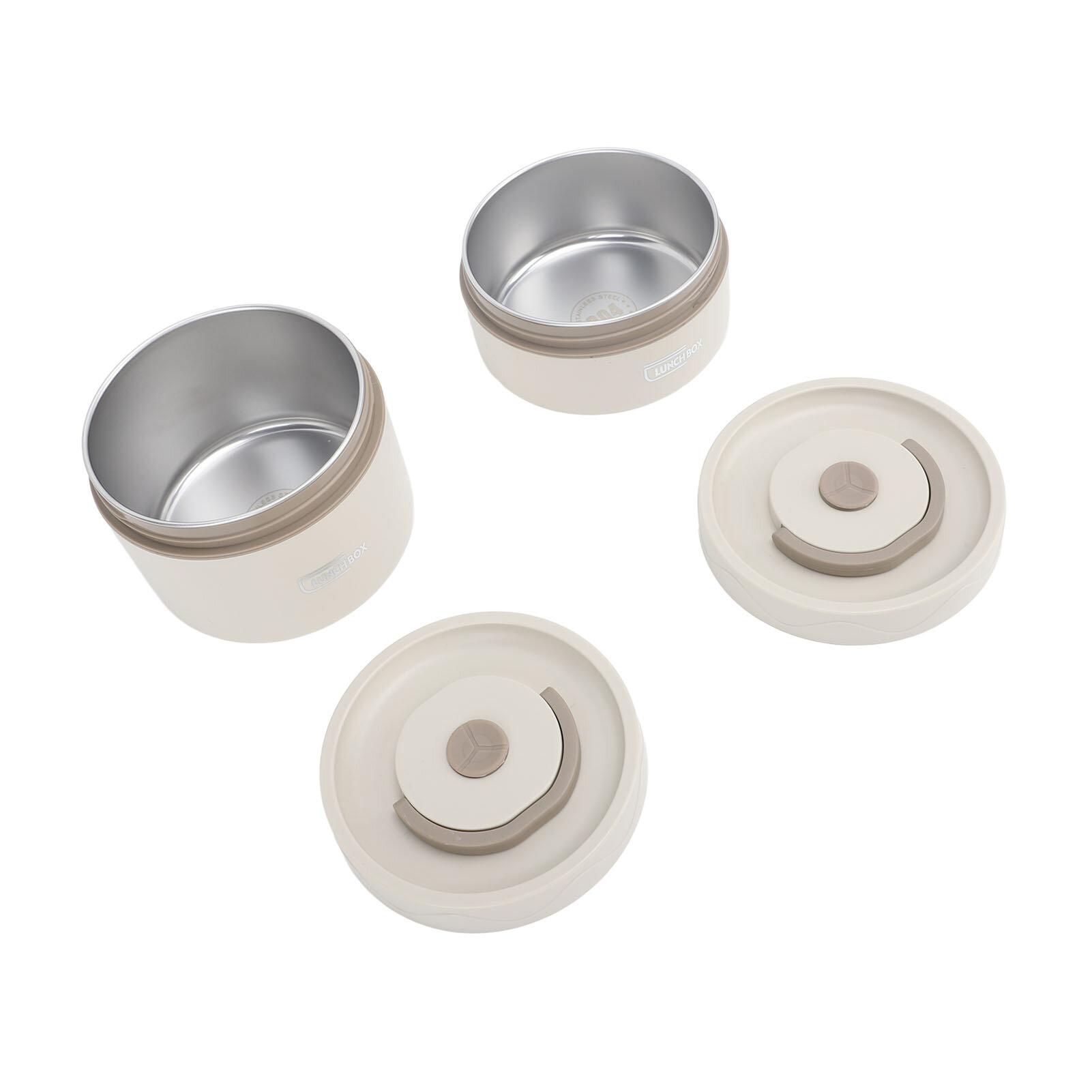 Термоизоляционный Контейнер: 2 Из Нержавеющей Стали 304 С Герметичной Крышкой Для Долговечности И Безопасности - Компактный И Легкий Портативный Контейнер Для Питания На Работе, Учебе Или Пикнике
