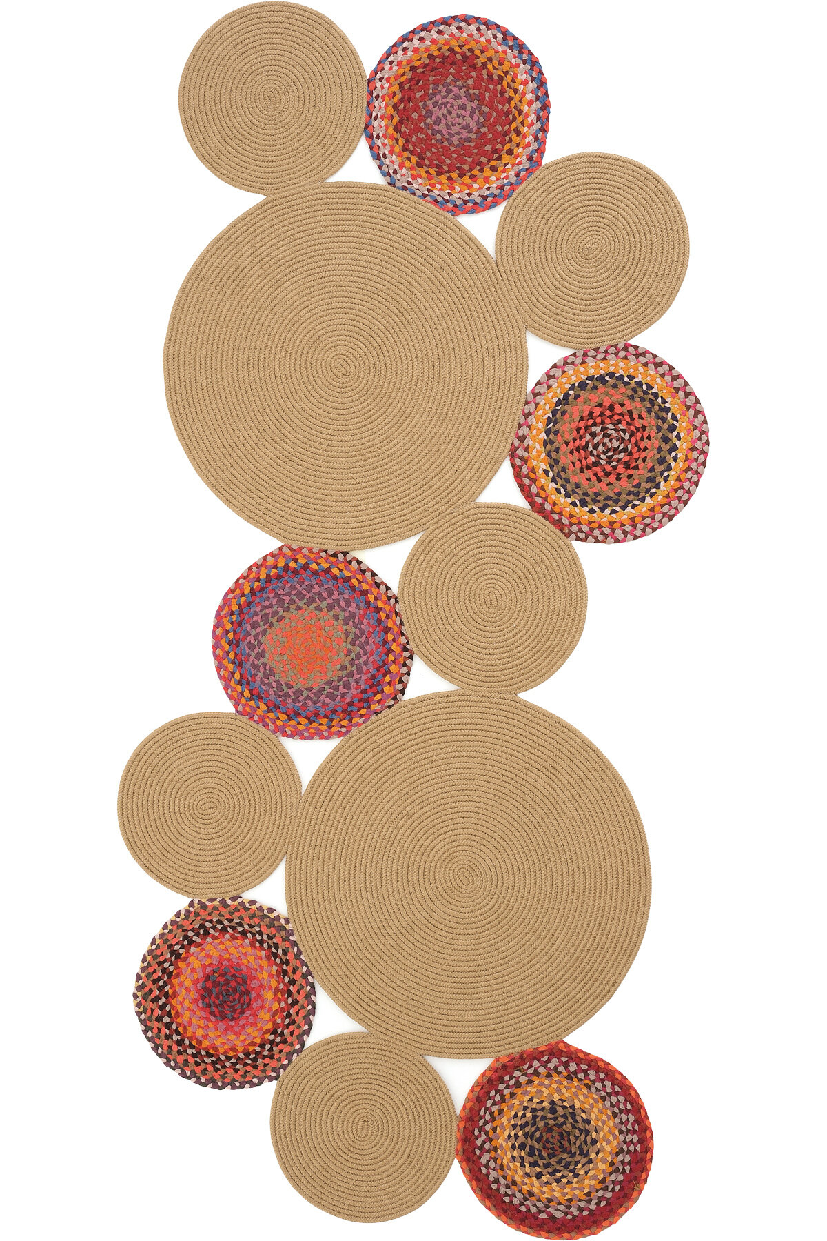 Ковер фигурный Cool Hali Luke 848 100x200 см Осенняя симфония (бежевый, красный, синий)