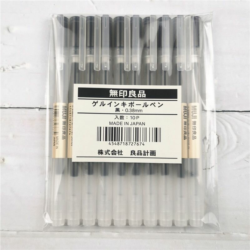 10 палочек Muji Гелевая ручка-новая версия 0.38mm