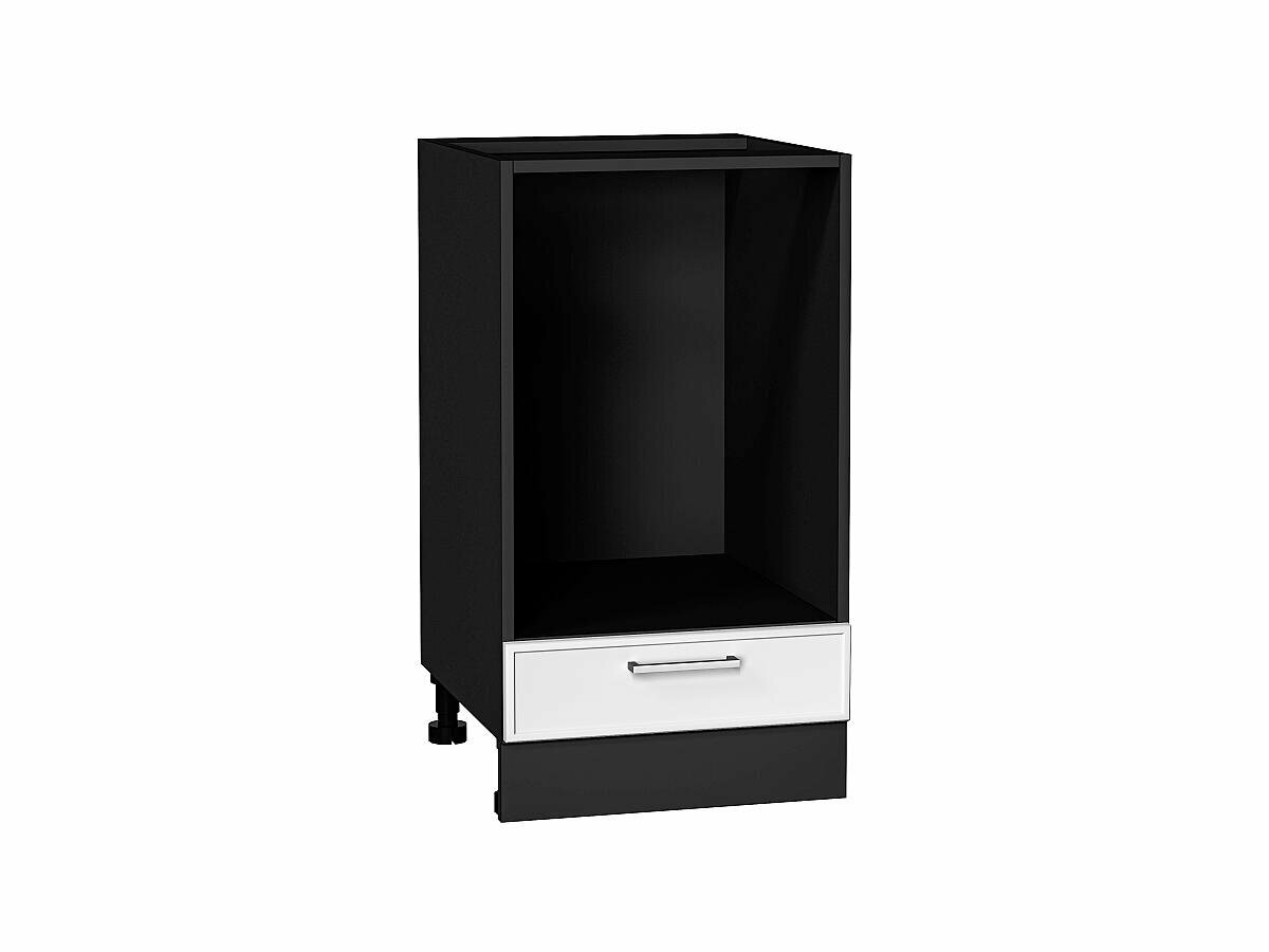 Шкаф нижний под духовку Квадро, цвет фасада Белый, цвет каркаса Graphite, 816*450*477 мм