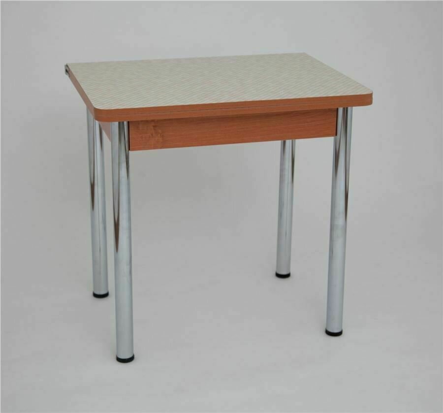 Стол RB Ломберный ноги хром Итальянская мозайка 4051/ЛДСП+кромка темная/ноги хром