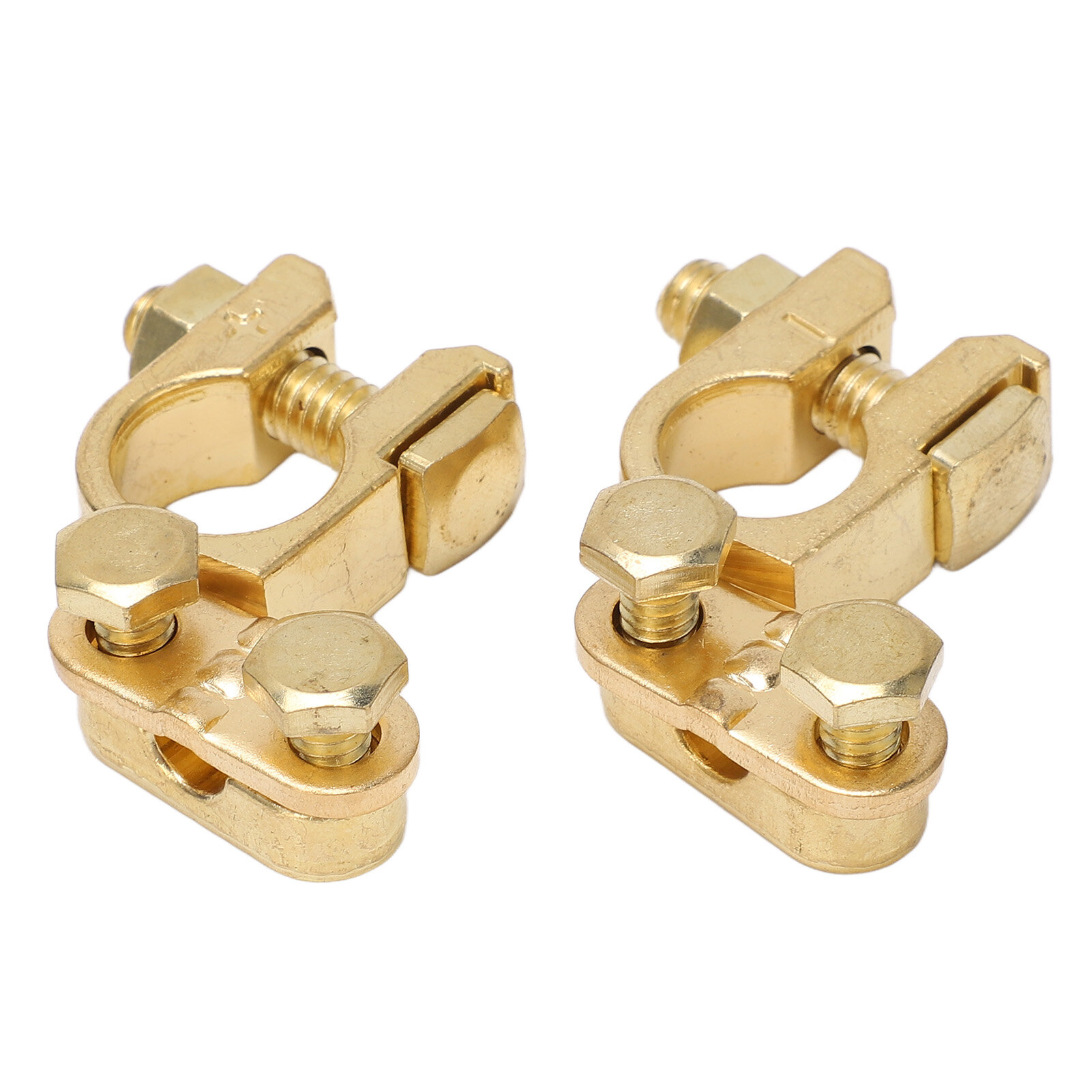 2pcs Car Battery Connector Brass Positive Negative Terminal For RV ATV Boat