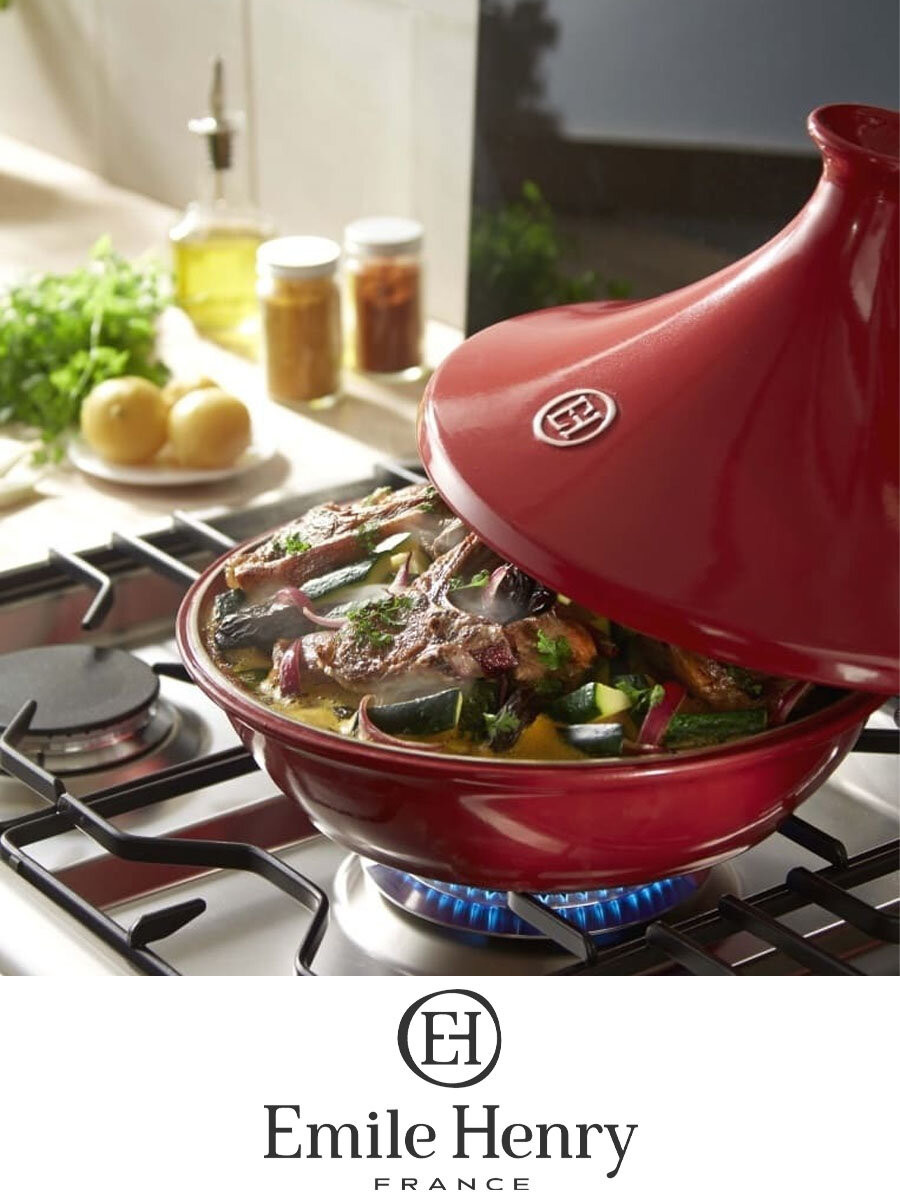 Тажин Emile Henry II, 27 см, 2 л, цвет гранат, жаропрочная керамика