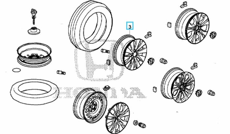 Диск колесный (17X7 1/2J) (AAP/HITACHI); Артикул Honda: 42700T2AA91 (Оригинал)