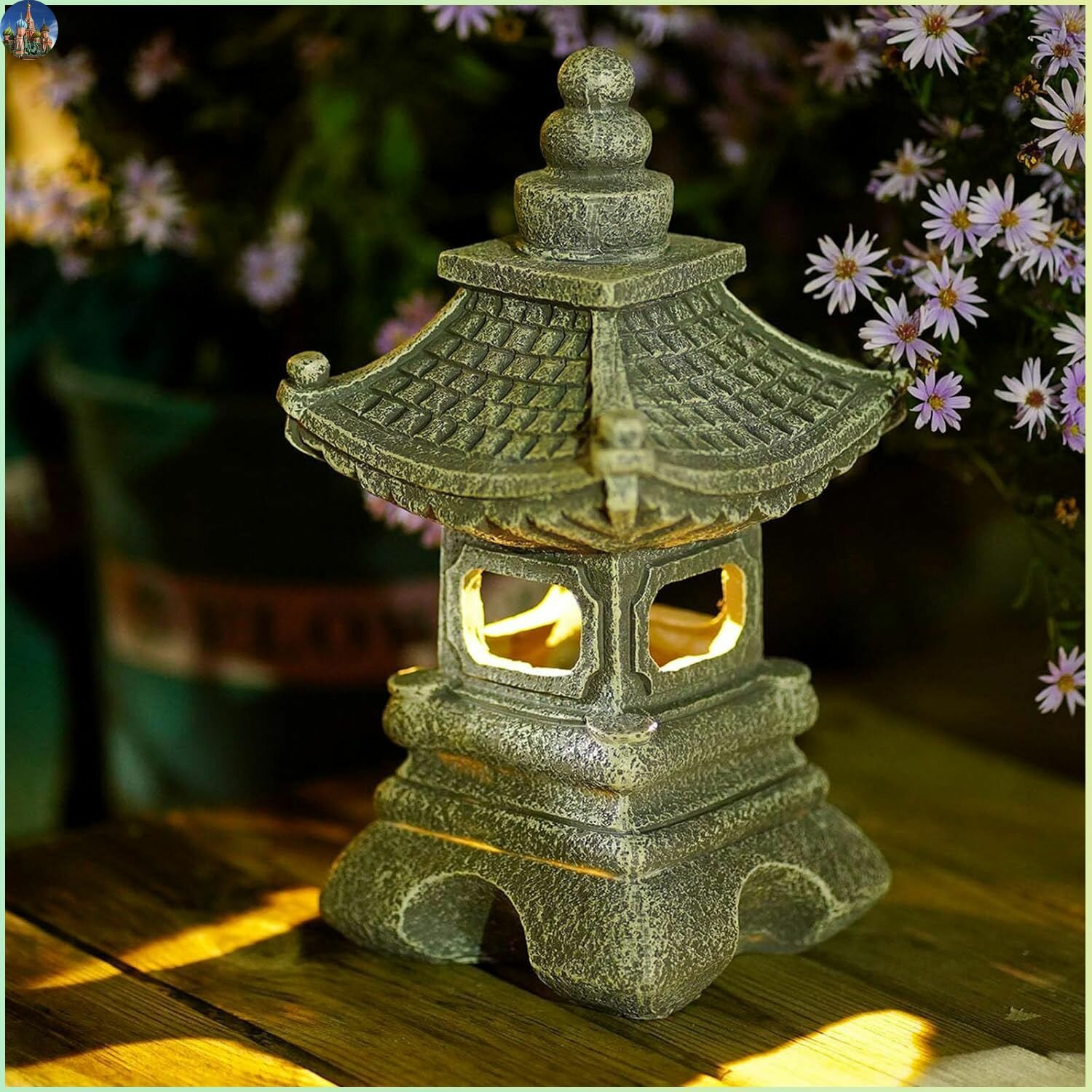 Солнечная садовая статуя, ретро каменная башня, наружное украшение сада
