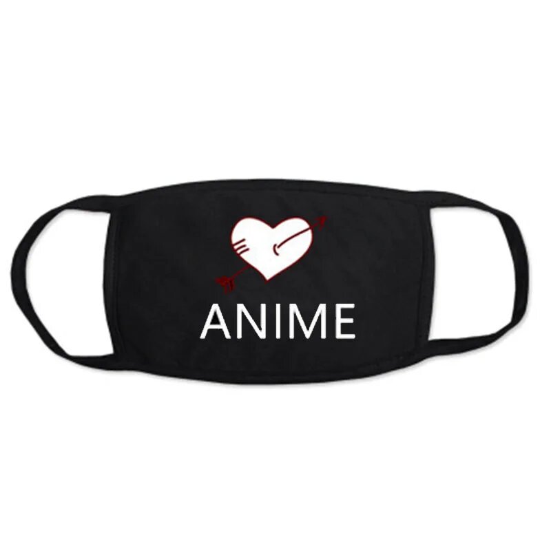 Черная противопыльная маска Anime с принтом