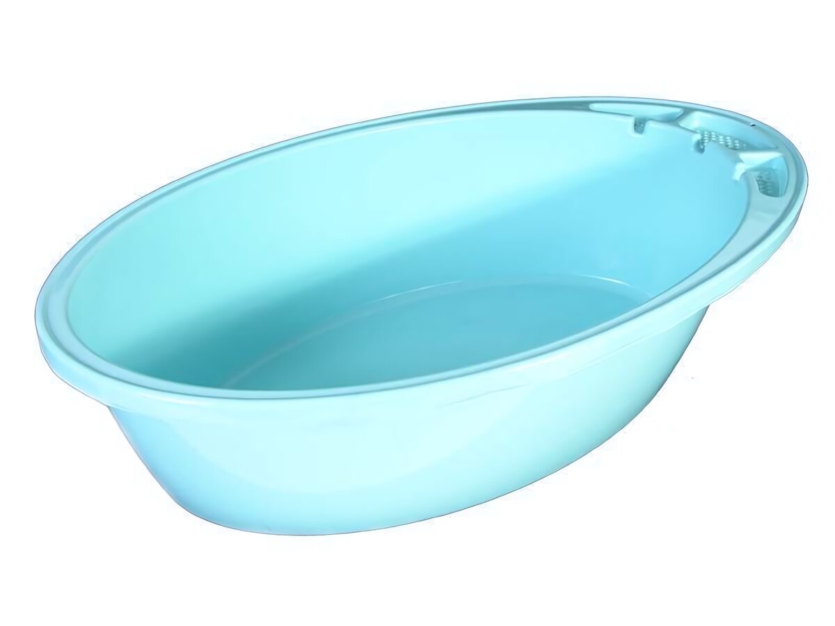 Ванночка детская овальная «Для детей», пластик, бирюзовый цвет, гладкие края, удобная ручка