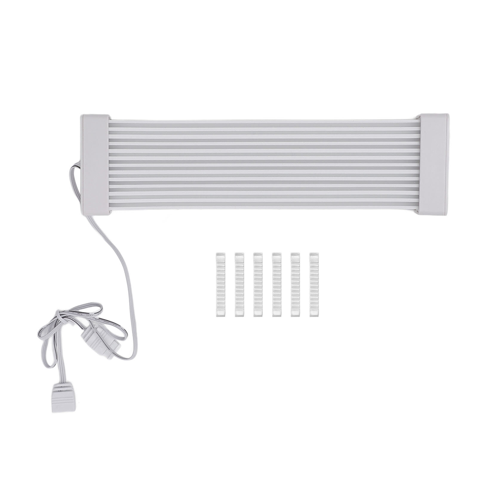 Комплект удлинительных кабелей для блока питания 24-контактный — 24-контактный, 205 мм, силиконовый, 5 В, ARGB синхронизация, кабель для корпуса ПК, материнской платы, видеокарты с гребенками, белый наконечник.