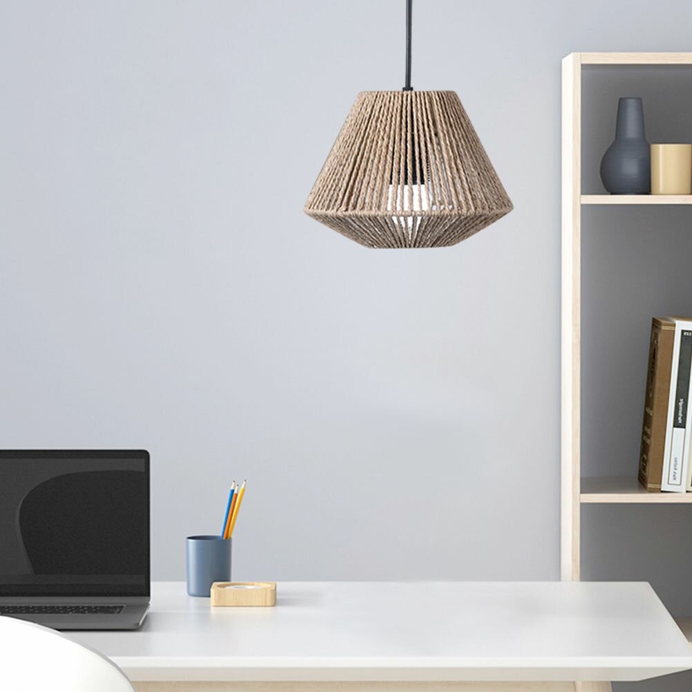 Ручная работа: абажур для люстры из бумажного шнура в стиле ротанга