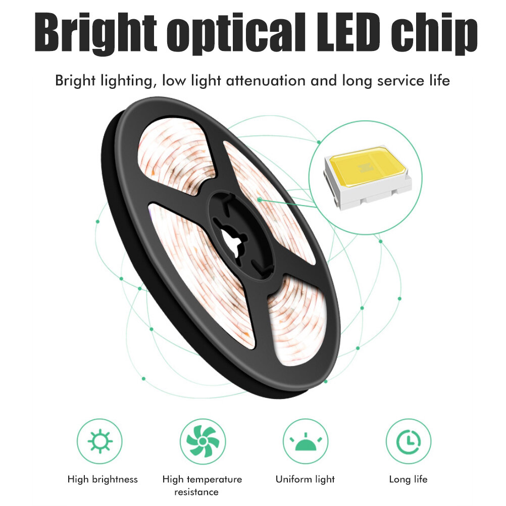 Водонепроницаемая светодиодная лента с умным датчиком ручной развертки, световая панель с бесступенчатым затемнением USB, осветительная лента для кухонных шкафов