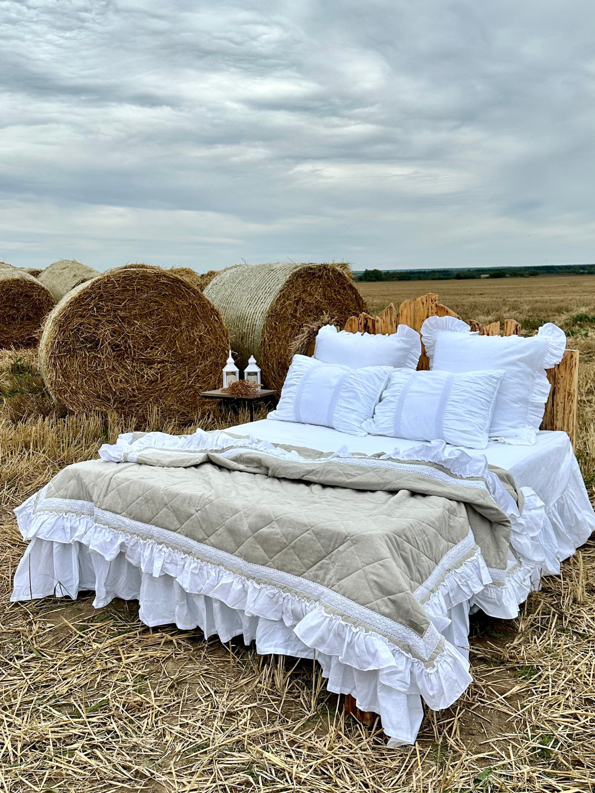 Льняное постельное белье SVANA 1,5 спальный с 2 наволочками.