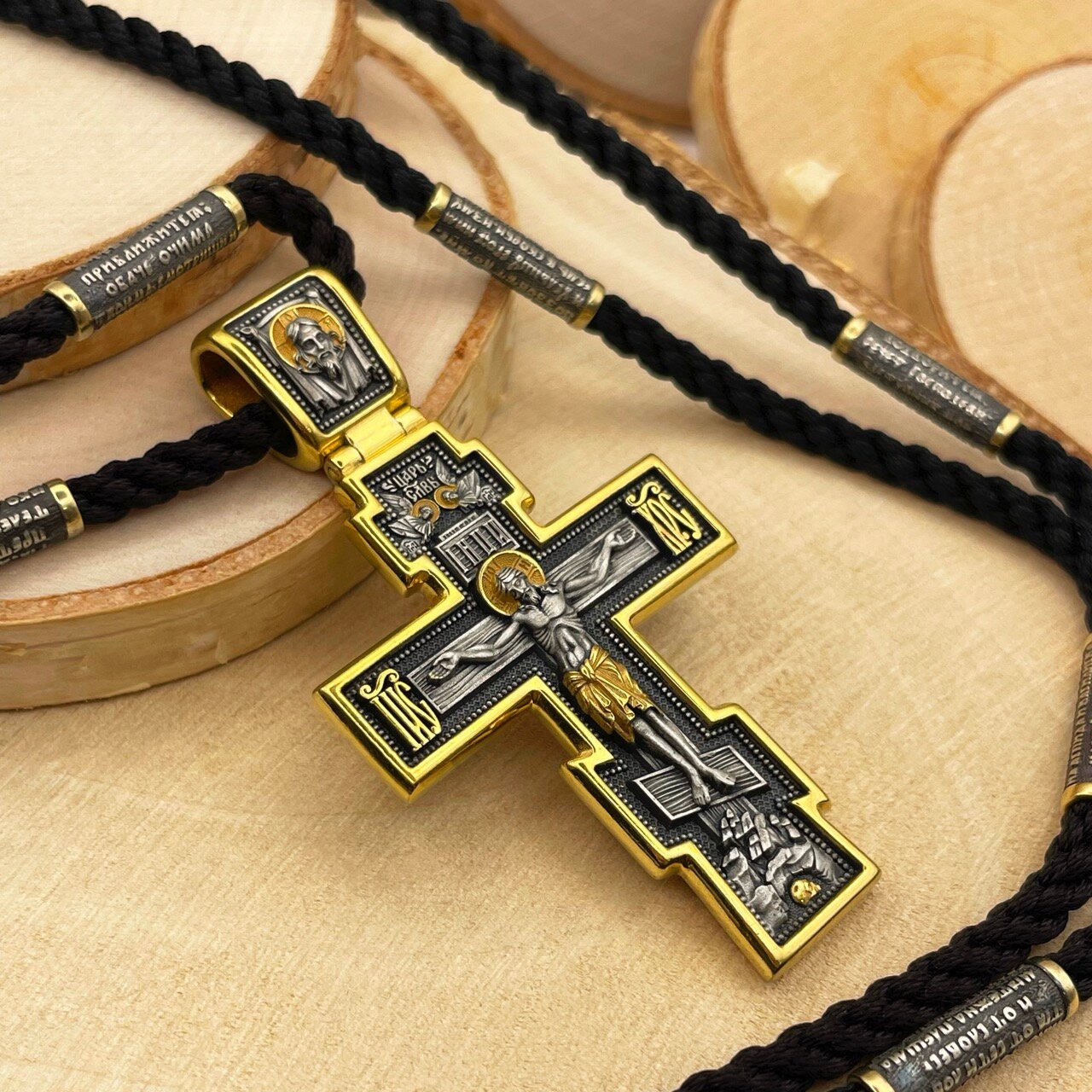 Комплект украшений, серебро, 925 проба, оксидирование, золочение, чернение