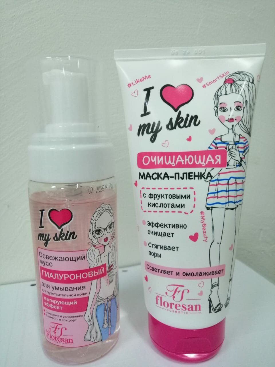 Освежающий мусс для умывания Floresan "I love my skin" 150мл+Маска-пленка для лица 150мл
