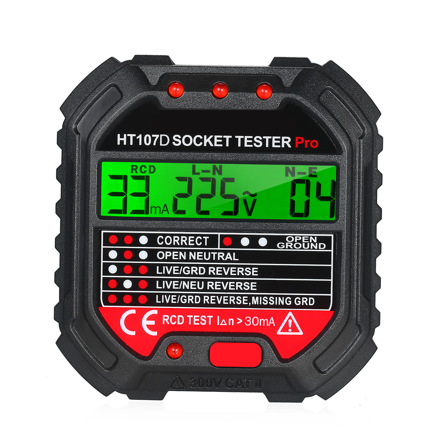 Тестер розеток GFCI KKmoon с дисплеем напряжения, автоматический детектор полярности электрической цепи, искатель автоматических выключателей HT107D