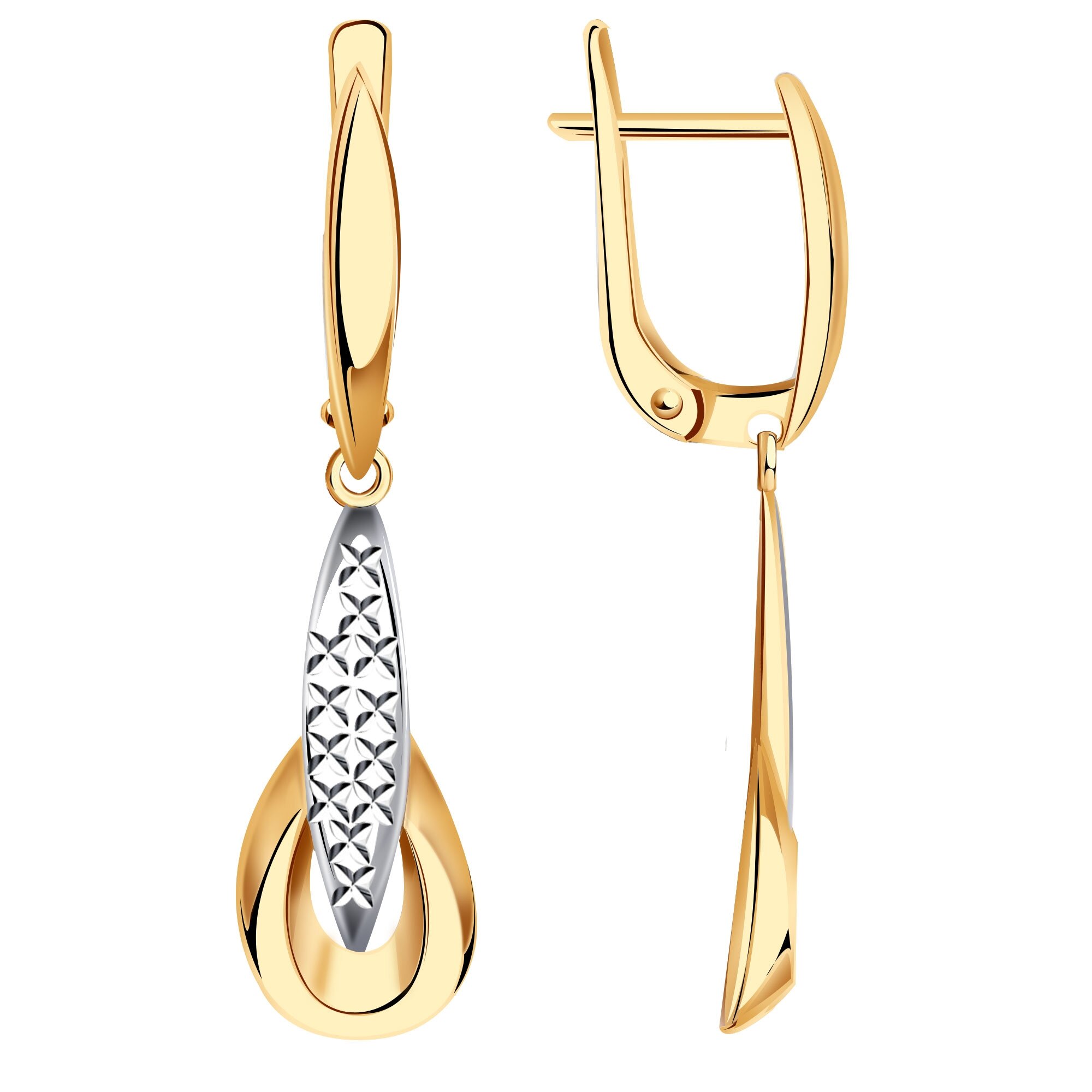 Серьги, красное золото, 585 проба