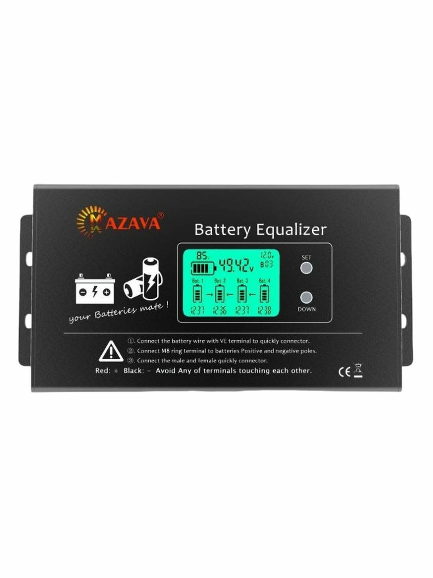 Эквалайзер (балансир) для 4-х аккумуляторных батарей 12 В, с дисплеем, HX02