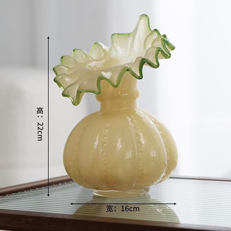 Средневековая ваза для украшения стеклянного дома в стиле ретро, легкая роскошная стеклянная французская цветочная посуда