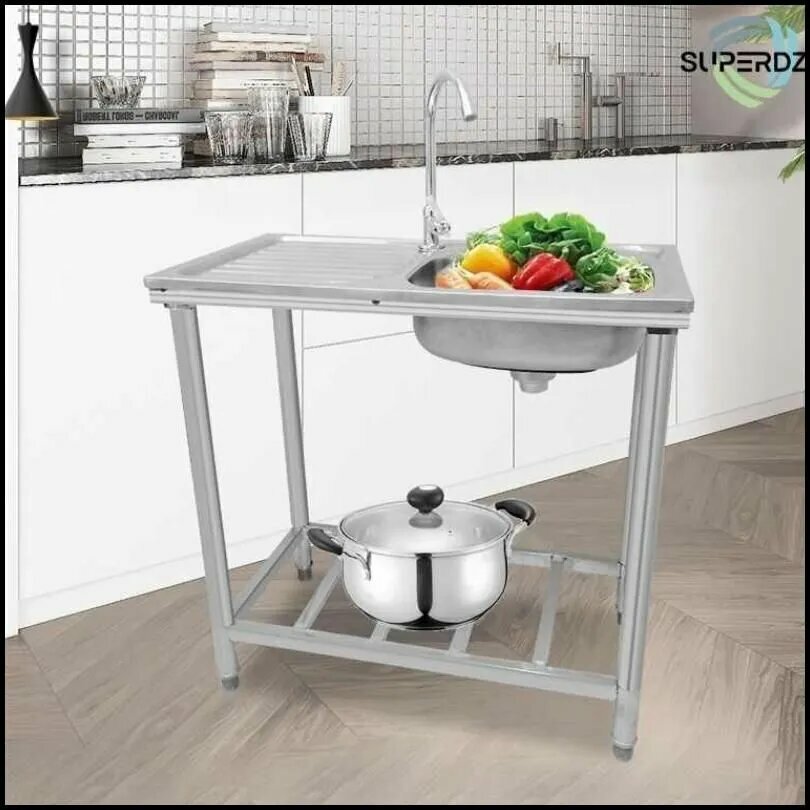 Мойка кухонная SuperDZS, нержавеющая сталь, прямоугольная, 75х40х75 см