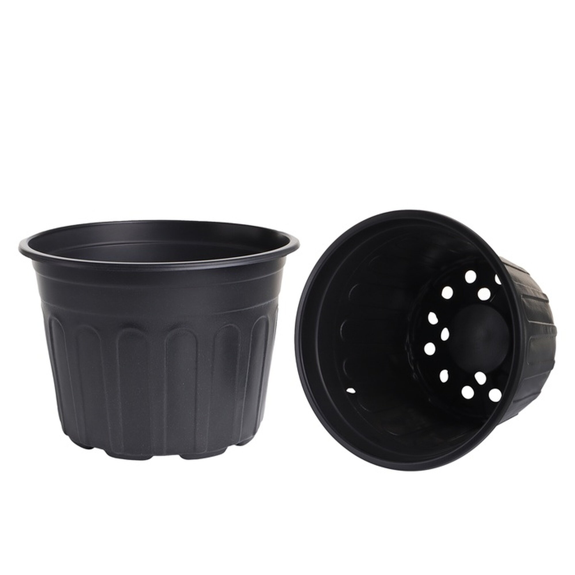 Горшок для рассады, 4 л, d=21 см, h=15 см, мягкий пластик, чёрный, Greengo