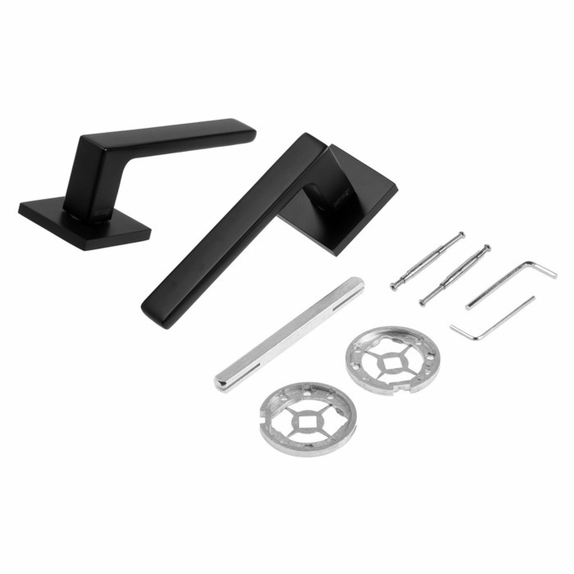 Комплект ручек LOCKLAND PRO, металл, черные, квадратные, 2 шт