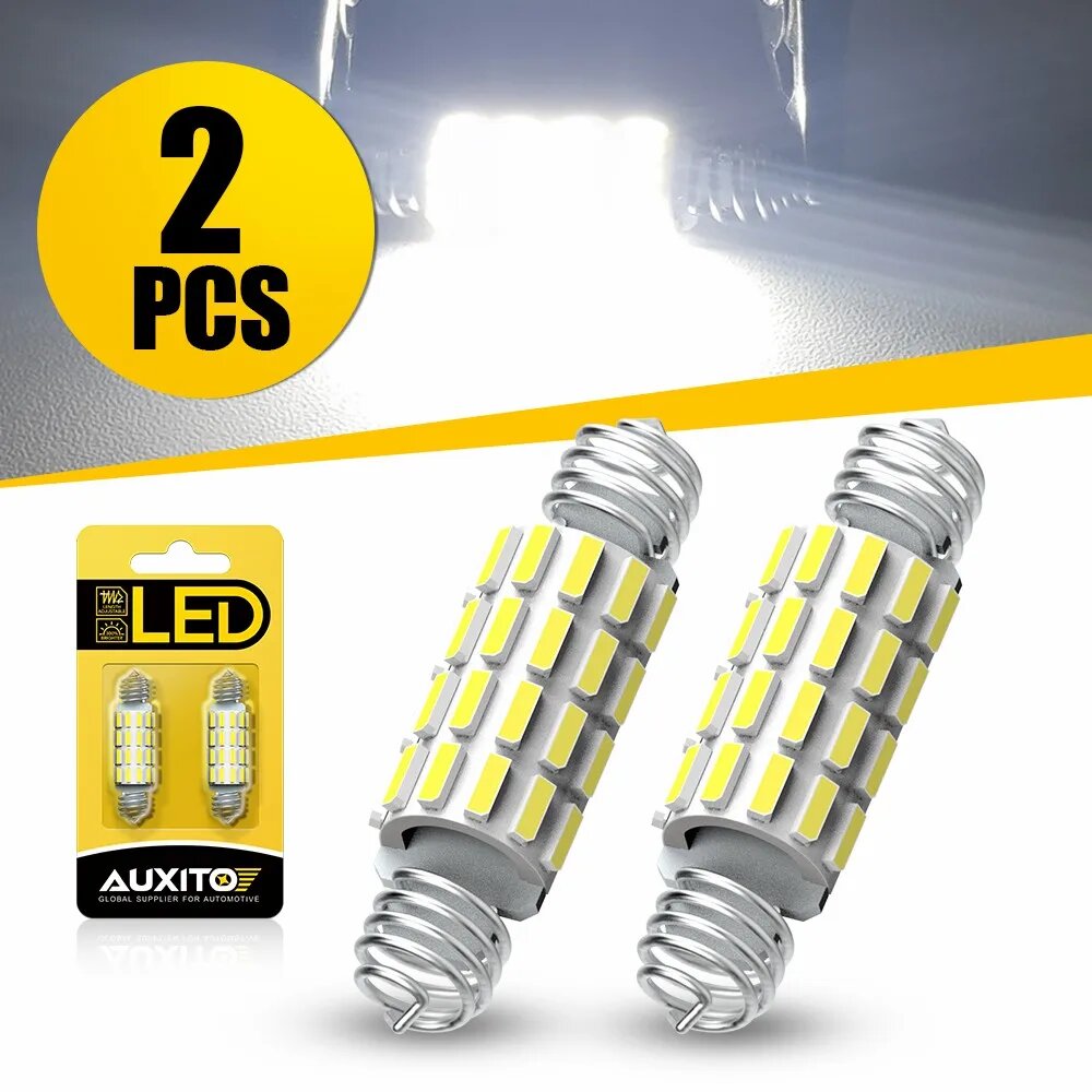 2 шт. AUXITO LED C5W C10W 39 мм 41 мм 42 мм Светодиодный гирлянда Canbus без ошибок 6500K Белый Внутренний светильник автомобиля Купол для чтения Багажник Лампа 12 В