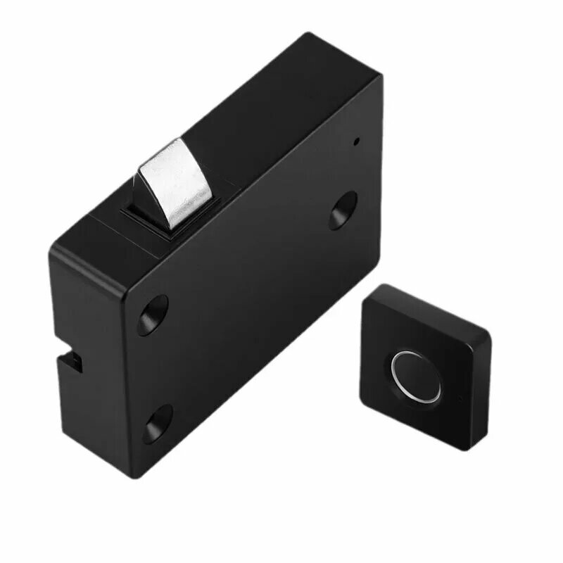 Умный замок для ящика, шкафа, интеллектуальные электронные замки с отпечатками пальцев, мебельный шкафчик, замок с отпечатком пальца, умный дверной замок, практичный, black, Да