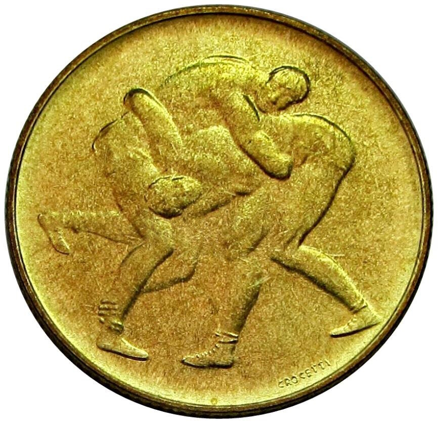 Монета 200 лир 1980 Сан-Марино, Борьба, Олимпиада 80, (блеск)