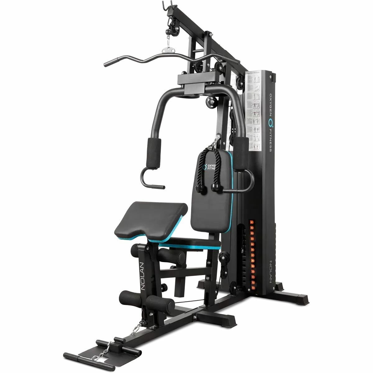 Силовой комплекс Oxygen Fitness Nolan, антискользящее покрытие, черный