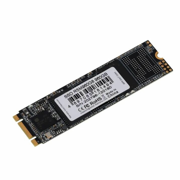 960 ГБ SSD M.2 накопитель AMD Radeon R5MP960G8(R5MP960G8) - PCI-E 3.0, чтение - 2100 Мб/с, запись - 1900 Мб/с, 3D TLC NAND