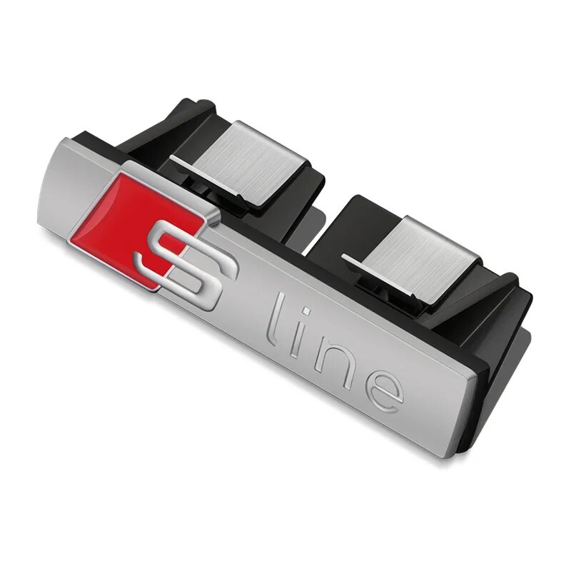 Наклейка с логотипом S Line из металлического сплава, автомобильный значок SLine Matte Silver-Net