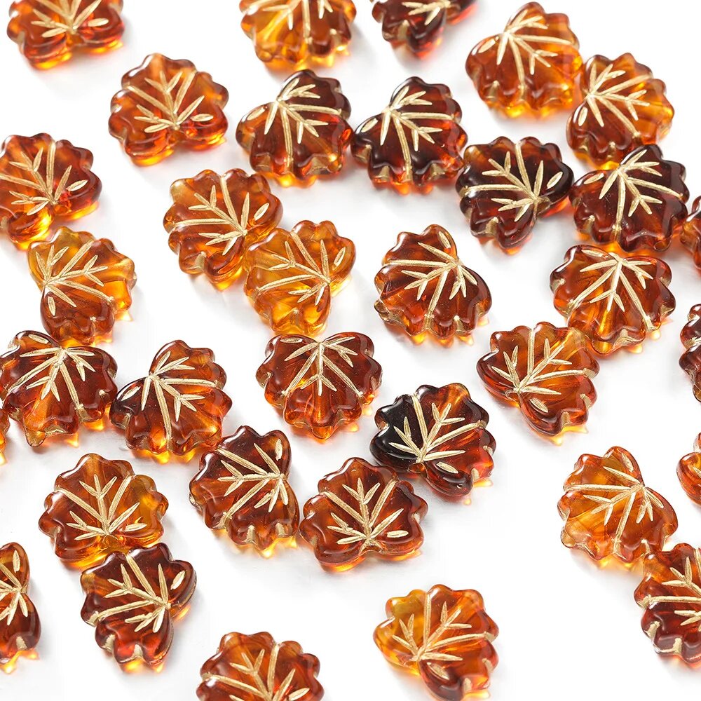 Акриловые бусины-листья 50 шт. 4