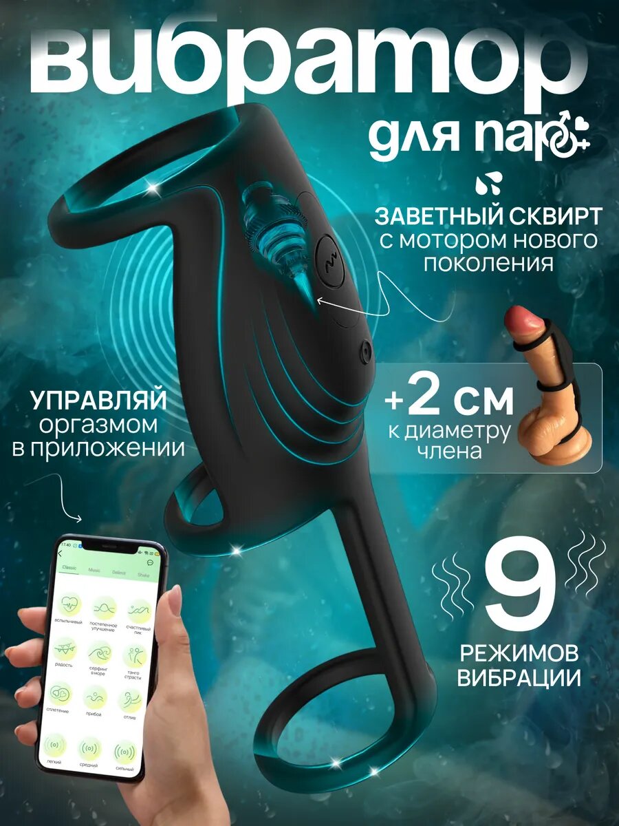 Вибратор для двоих эрекционное кольцо насадка на член 18+