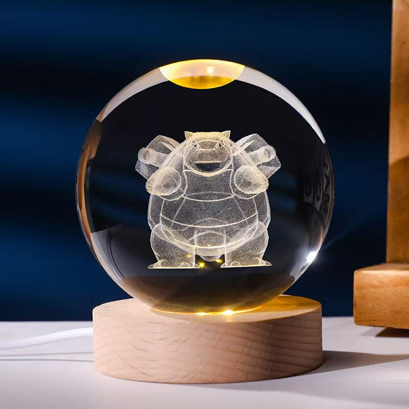 Ночник "Лило и Стич" из стекла Pokemon, Blastoise, 6cm Warm light base