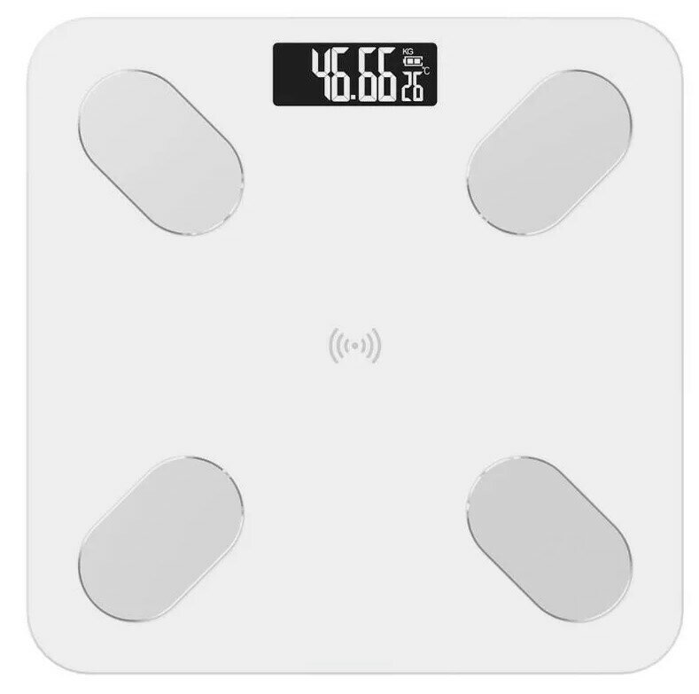 Умные напольные электронные весы Bluetooth для ежедневного контроля веса белые